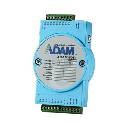 ADAM-6051-D 12DI/2Counter/2DO IoT Modbus/SNMP/MQTT Ethernet Remote I/O ...